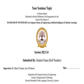 Final Project Seminar 2 Front Page for AIML | PPT