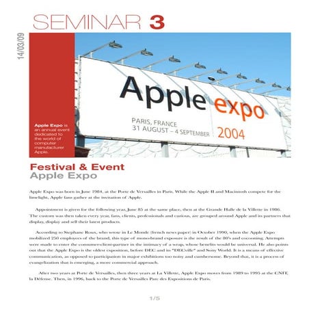Seminar 3 // Apple Expo // Festival & Event | PDF