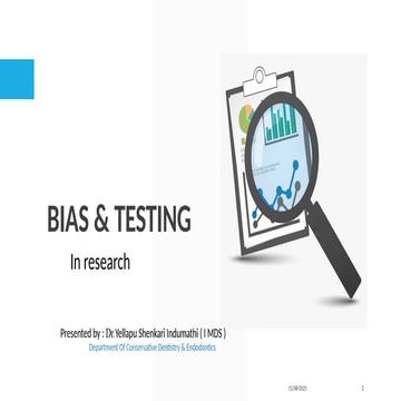 BIAS TESTSMethods to control bias in research Tests of significance | PPTX