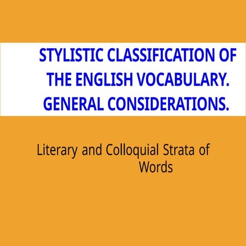 Seminar 5-6.classification of vocabulary | PPTX