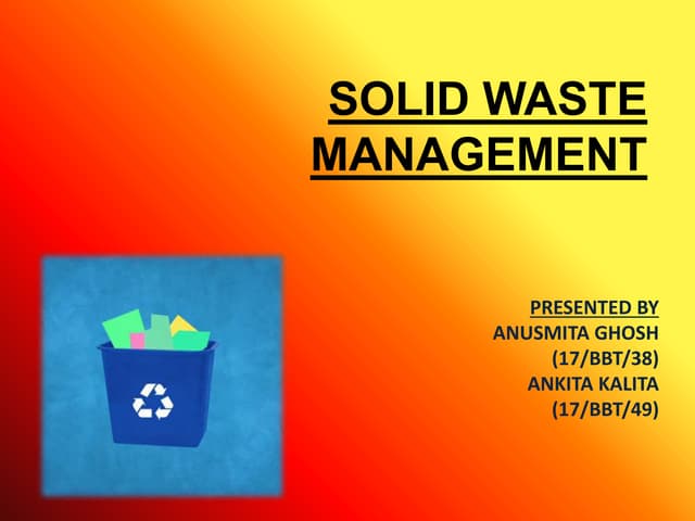 Solid waste management | PPTX