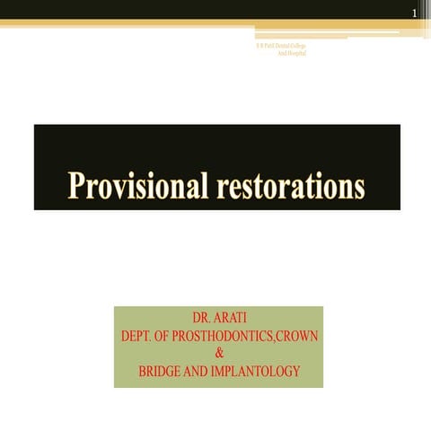 PROVISIONAL RESTORATIONS | PPTX