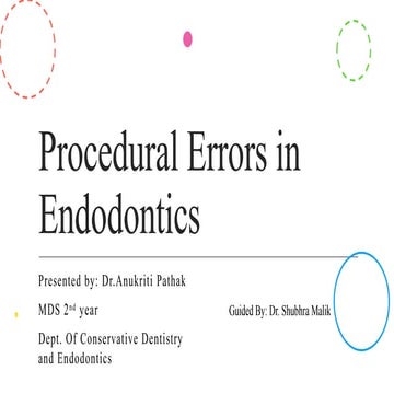 Seminar 9 (Procedural Errors in Endodontics).pptx