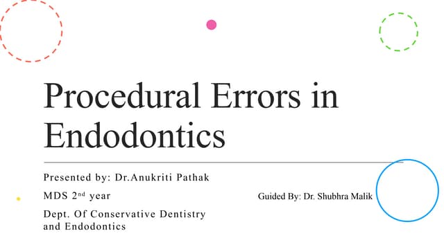 Endodontic Errors | PPTX