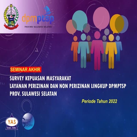Hasil Survei Kepuasan Masyarakat Terhadap Pelayanan Perizinan dan Non Perizinan Lingkup DPMPTSP ...