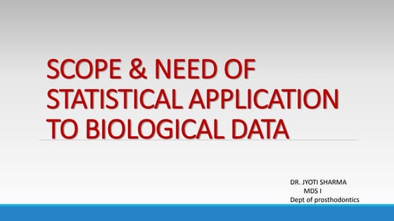 Introduction to Biostatistics and types of sampling methods | PPT
