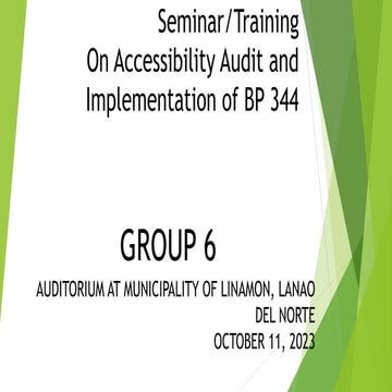 PowerPoint Presentation on Accessibility Audit and Implementation of BP ...