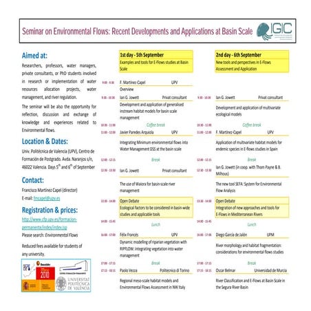 Seminar brochure seminar environmental flows | PDF | Environment | Science