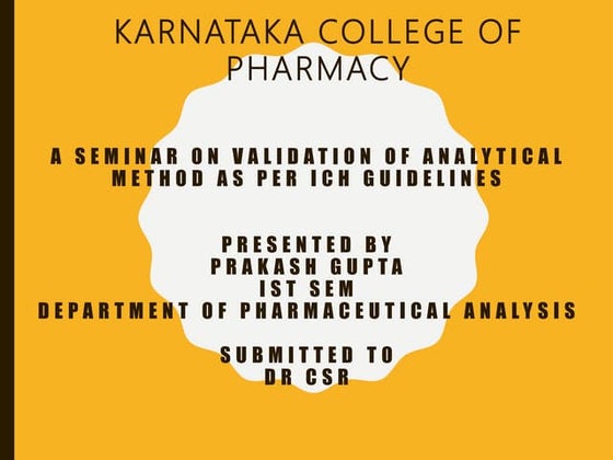 ICH and WHO Guideline for Validation and Calibration.pptx | Chemistry ...