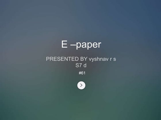Electronic Paper (e-Paper) | PPT
