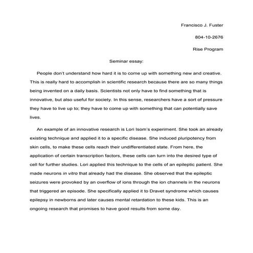 Seminar essay | DOCX