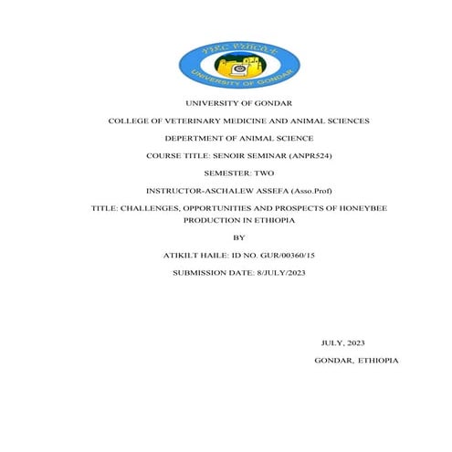 Review on challenges, opportunities and prospects of honeybee ...