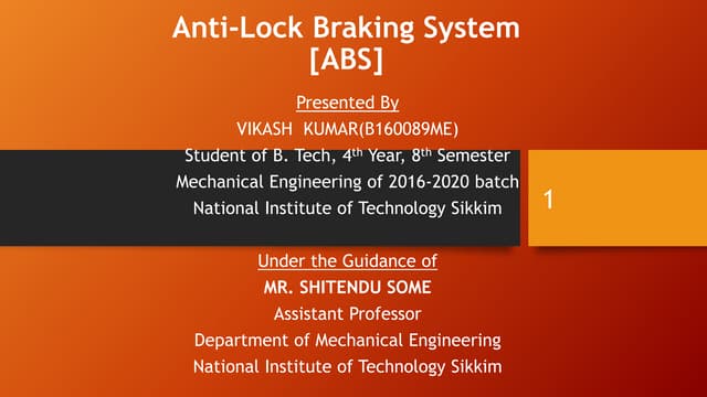 Anti lock braking (ABS) Model based Design in MATLAB-Simulink | PDF