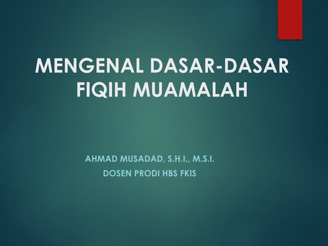 konsep muamalah dalam islam | PPTX