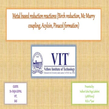 Metal based reduction reactions | PPT