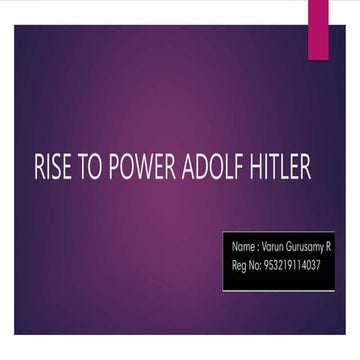 Presentation on adolf hitler | PPTX