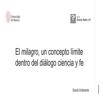 El milagro en el diálogo ciencia y fe | PPTX