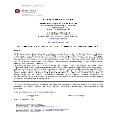 WHO DEVELOPED THE SO CALLED TIMOSHENKO BEAM THEORY? | PDF | Civil ...