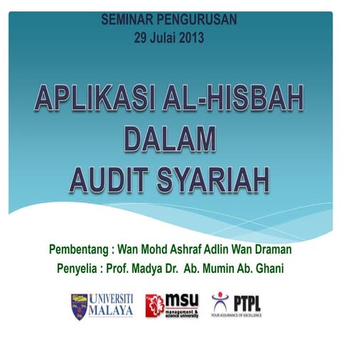 Aplikasi al-Hisbah dalam Audit Syariah | PPTX