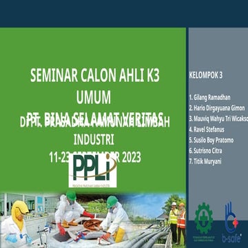 Laporan hasil kunjungan industri terkait K3L | PPTX