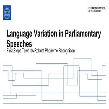 Speech recognition for Riksdag open data | PPTX
