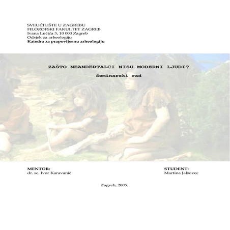 Seminar neandertalci moderni ljudi | PDF