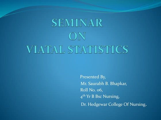 Vital statistics | PPT