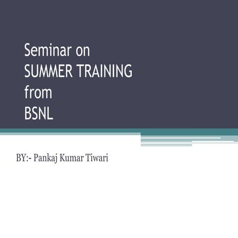 Seminar on BSNL | PPTX