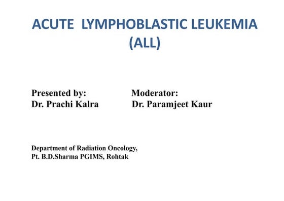 Acute Lymphoid Leukemia.pptx based on internal medicine | PPT