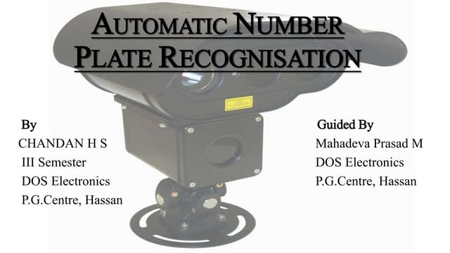automatic number plate recognition | PPTX