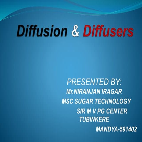 Seminar on diffusion and diffusers | PPTX