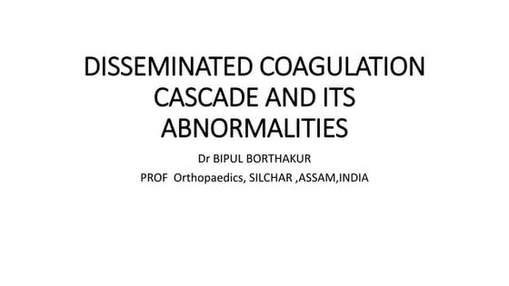 Dic- disseminated intravascular coagulation | PPTX | Blood Disorders ...