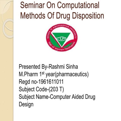 Seminar on drug disposition | PPTX