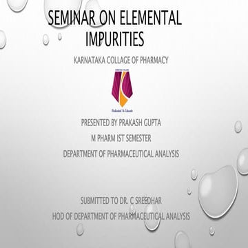 Seminar on elemental impurities by prakash | PPTX