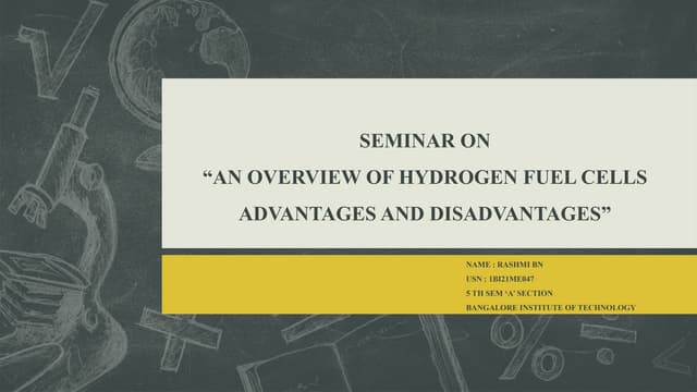 Fuel Cells A Seminar Presentation Pdf