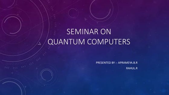 Quantum computing - Introduction | PPTX