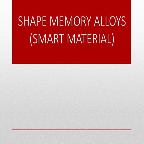 Seminar on shape memory alloys | PPT