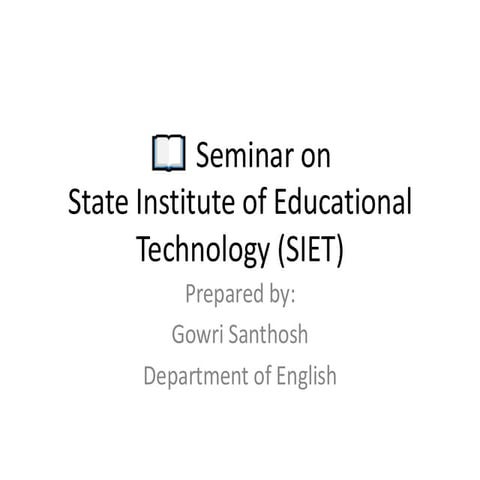 SIET(State Institute of Educational Technology) | PDF