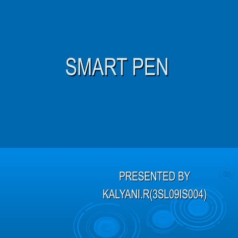 Seminar on smart pen | PPT