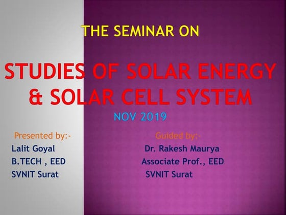 Solar Energy presentation ppt | PPT
