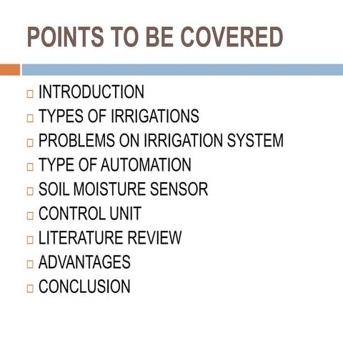 Automatic irrigation system ppt | PPTX