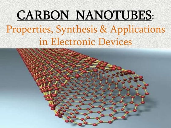 Carbon Nanotubes Properties And Applications Ppt