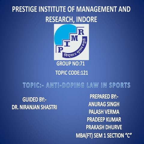 anti doping law in sports | PPTX