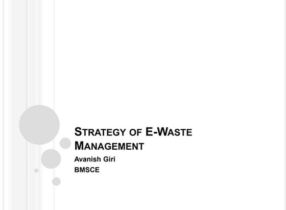 E waste management | PPT