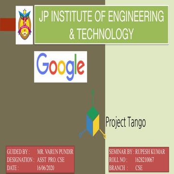 google tango technology ppt | PDF
