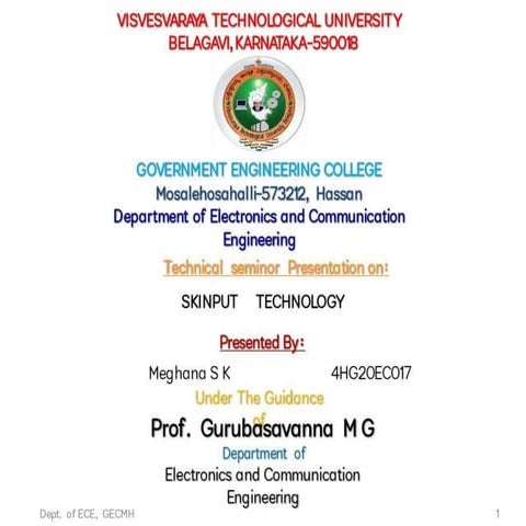 Skinput technology ppt | PPTX