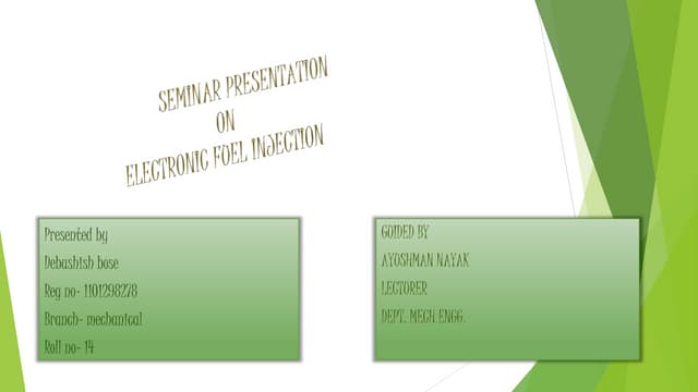 Electronic fuel injection system [EFI] | PPTX