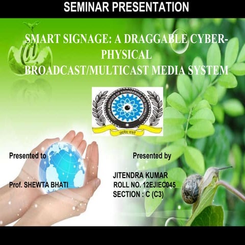 A PRESENTATION ON "SMART SIGNAGE". | PPT
