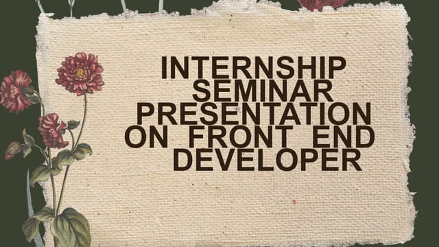 Front end web development | PPTX