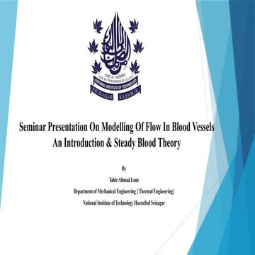 Seminar Presentation On Modelling Of Flow In Blood.pptx